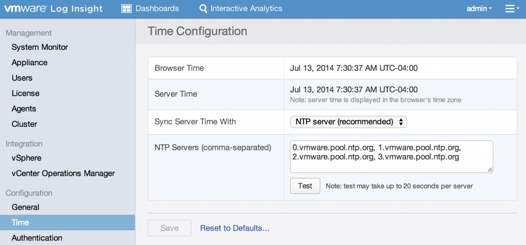 Time In Log Insight Roles Issues Sflanders